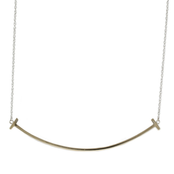 Tiffany & Co. | Jewelry | Tiffany T Smile Necklace 8k K18 White Gold ...